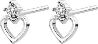 Edenly Ohrringe Vielfalt - Herz Anahata - 18 Karat Weißgold und Diamanten