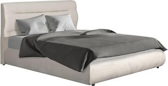 Habitat et Jardin Doppelbett mit Stauraum in Samtbezug Chamonix - 160 x 200 cm - Beige