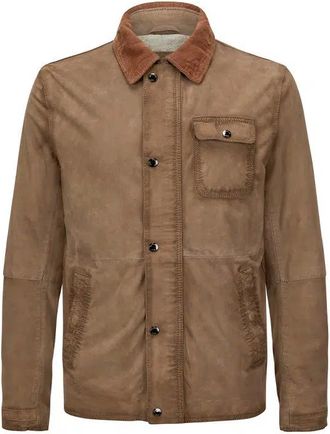 Milestone Herren Lederjacke braun Ziegenvelours