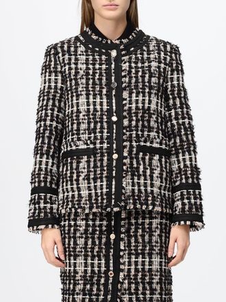Twin-Set Blazer court en boucl&eacute; bicolore &agrave; encolure ronde