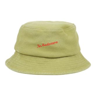 J.W.Anderson Homme, Accessoires, Vert, Taille: ONE Size Chapeau seau brodé