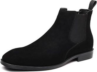 Generic Bottes Chelsea pour Hommes en Faux suède, Bottes décontractées habillées à Enfiler, Bottines stylées et Confortables en Cuir PU pour Affaires, Travail