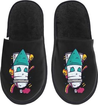 Generic Pantoufles Moelleuses Bombes De Peinture Doodle Chausson Hiver Respirantes Chaussures Pour Homme Int&eacute;rieur Chambre M