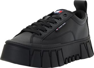 Tommy Jeans Damen TJW Vulc Flatform Leather EN0EN03008 Low-Top, Schwarz (Schwarz), Gr&ouml;&szlig;e 39, Black, 39 EU