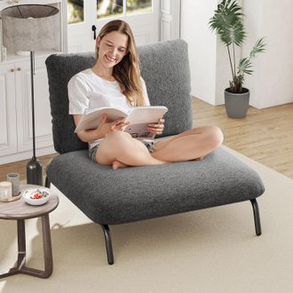 Costway Loungesessel, Polsterstuhl mit extra breitem & tiefem Sitz, Relaxsessel belastbar bis 250 kg, Sessel f&uuml;r Wohnzimmer, Schlafzimmer, B&uuml;ro, 92 x 97 x 82 