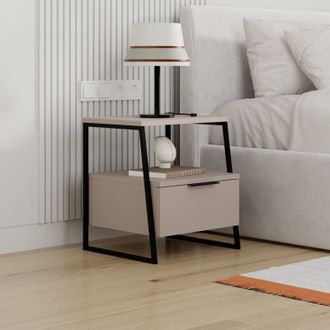 Decortie Decortie Pal Table de nuit moderne gris moka multi-usages