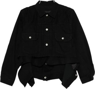 sacai Femme, Vestes, Noir, Taille: 42 FR Denim Vestes