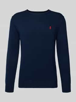 Polo Ralph Lauren Strickpullover mit Label-Stitching und Rundhalsausschnitt