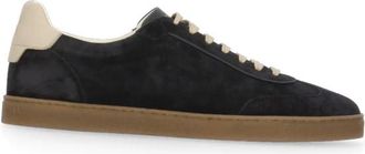 Brunello Cucinelli Blaue Wildleder Sneakers Runde Spitze - - Shoes - Herren - Blau - 45 EU