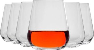 Bormioli Rocco Inalto Uno Double Old arbeitete Wasser/Juice Tumblers - Gläser der Geschenkbox-x6 um - 350ml