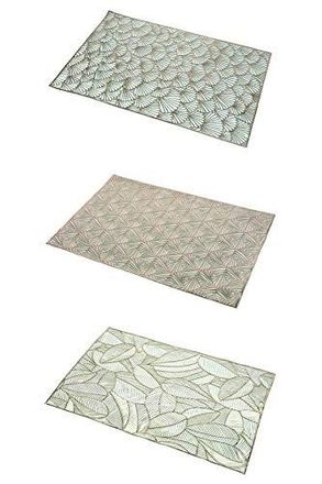 Villa D'Este Home Tivoli Set mit 6 Platzdeckchen, Verschiedene Bl&auml;tter, 45 x 30 cm, aus PVC, Polyvinylchlorid, Sortiert, Misure: l. 45 x p. 30 cm