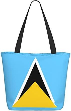 AOOEDM Drapeau de Sainte-Lucie Sac &agrave; provisions pour femme 13 x 11 x 7 pouces. Le cadeau parfait pour la Saint-Valentin. Cest de la Saint-Valentin pour maman