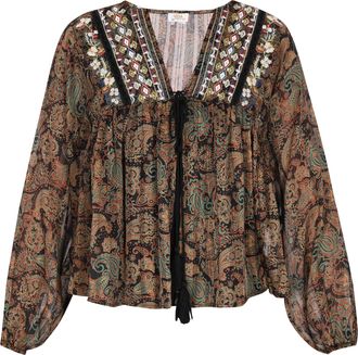 Usha Bluse Frauen schwarz mehrfarbig