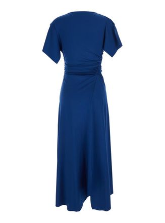 Victoria Beckham Womens Cap Sleeve Dress Blue Polyester