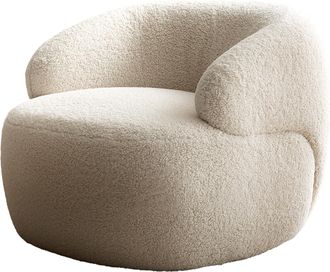 DELIFE Cocktailsessel Nova Teddystoff Beige 88x88 cm Loungesessel
