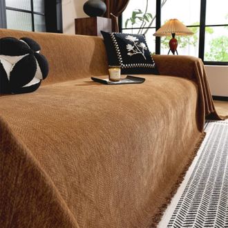 Generic Eleganz Sofa &Uuml;berwurfdecke Couch &Uuml;berw&uuml;rf Sofa&uuml;berwurf Decke Couchdecke &Uuml;berwurf mit Quasten 1/2/3/4/5 Sitzer L Form Ecksofa Sofadecke Sessel Decke So