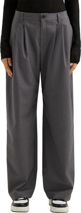 QS by s.Oliver Melierte Wide-Leg-Hose mit Bundfalte