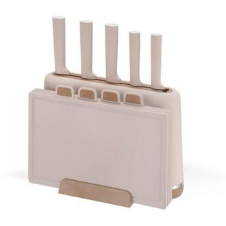 Maestri Ensemble de couteaux Maestro MR-1412-BEIGE avec bloc et planche &agrave; d&eacute;couper beige