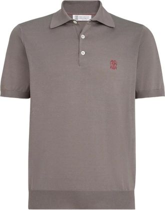 Brunello Cucinelli Homme, Tops, Gris, Taille: XL Polo &agrave; Manches Courtes