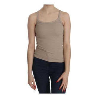 Pink Memories Femme, Tops, Brun, Taille: 42 FR Chemisier sans manches en coton marron