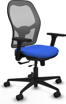 Piqueras y Crespo Gepolsterter Schreibtischstuhl mit 3D-Armen, h&ouml;henverstellbare Lendenwirbelst&uuml;tze, ausgestattet mit Syncro/Traslack und injiziertem Schaumstoff, Grau/