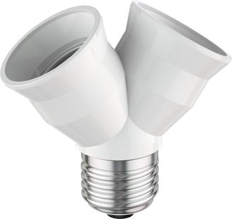 LEDs Com E27 Sockel, 2-fach Splitter-Adapter, weiß