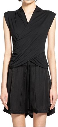 Thom Krom Top portefeuille en m&eacute;lange de soie - Femme - Tops - Noir - Taille: 38 FR