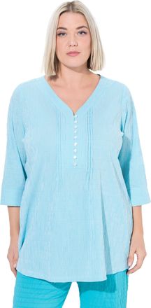 Ulla Popken Damen große Größen Übergrößen Plus Size Bubble-Tunika, Herzausschnitt, Biesen, 3/4-Arm