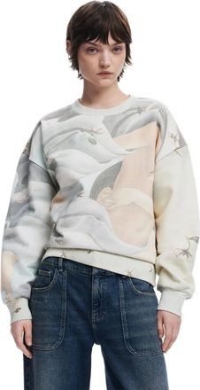 Desigual Damen 25SWSK22 Sweatshirt, White, XL