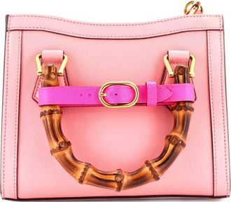 Gucci Mini Diana NM Bamboo Tote Bag aus Leder - Rosa