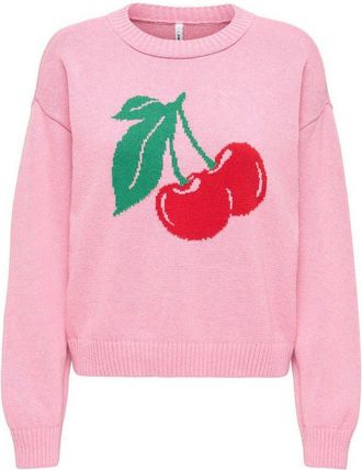 Only Strickpullover ONLELISE LS O-NECK KNT Baumwollmischung, Rundhals