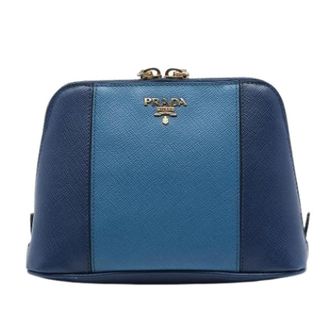 Prada Pre-owned Saffiano Leder Clutch - - Pre-owned - Damen - Blau - ONE SIZE