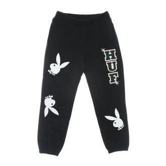 HUF Schwarze Playboy Rabbit Head Fleece Hose - - Trousers - Herren - Schwarzk - L
