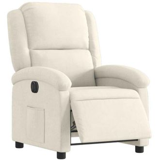 vidaXL Relaxsessel Elektrisch Creme Samt - Vidaxl