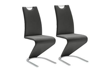 Robas Lund Esszimmerstühle 2er Set Schwingstuhl Schwarz, Esszimmerstuhl Stuhl Amado, 62.0 x 45.0 x 102.0 cm