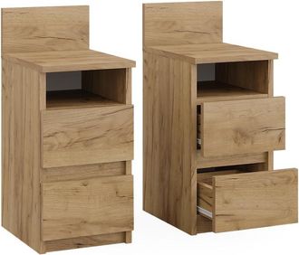 Vicco Nachttisch Monty, Nachtkommode, Goldkraft Eiche, 25 x 59.1 cm 2er Set