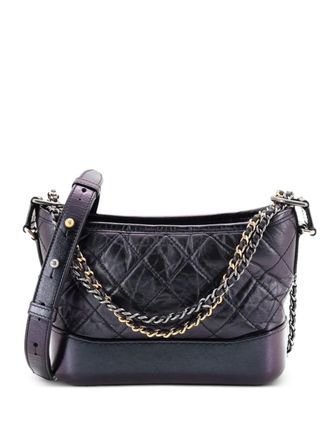 Chanel Gabrielle Hobo Quilted Iridescent Lambskin Small crossbody bag - Noir