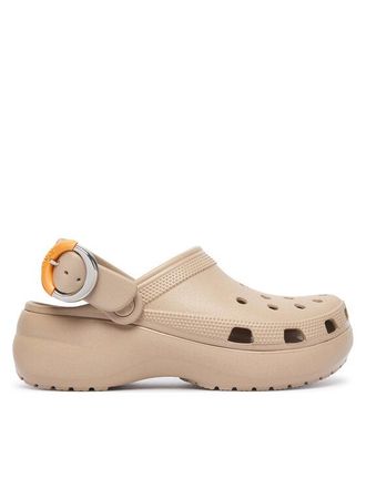 Crocs Pantoletten Classic Platform Buckle Clog 213230 Beige