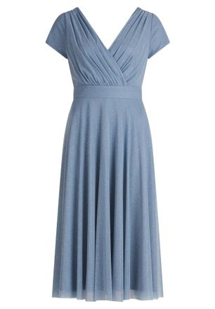Vera Mont Damen Cocktailkleid im Glitzer-Look Light Blue/Grey,42