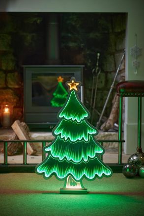 Smart Garden Weihnachts-Infinity-Spiegeleffekt 3D-Weihnachtsbaum LED-Licht - 40 cm gr&uuml;ne festliche Dekoration - Beleuchteter 3D-Effekt Weihnachtsschmuck f&uuml;r Zuhaus