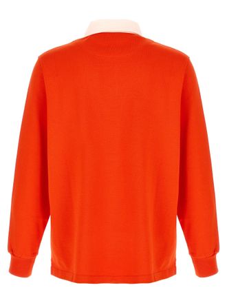 J.W.Anderson Super Speed Embroidered Cotton Jersey Polo Shirt - Orange