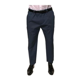 Dolce & Gabbana Elegante Dunkelblaue Baumwoll-Anzughose - - Trousers - Herren - Blau - 3XL