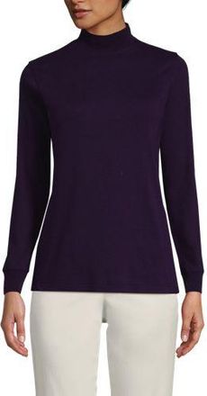 Lands End Stehkragen-Shirt, Damen, Gr&ouml;&szlig;e:36-38 petite, Lila, Baumwolle, by Lands End