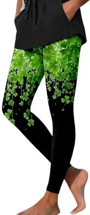 Generic St Legging pour femme - Taille haute - Legging anti-roulis - Legging de yoga long - Legging de loisirs - Pantalon blanc - Yoga, vert, 3XL