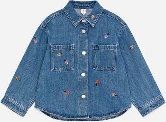 Arket Besticktes Jeanshemd -Blau