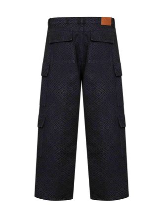 Casablanca Mens Cargo Jeans Monogram Black Cotton