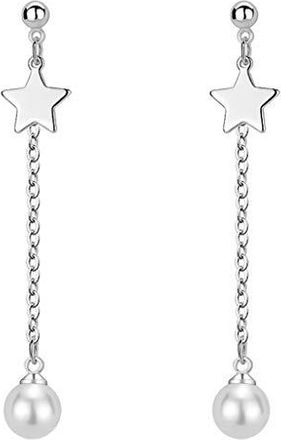 Generic Cha&icirc;ne Creuse Boucle doreille Perle &eacute;toile &agrave; Cinq Branches Perles Rouges Gland Longue Oreille d&eacute;tudiante Robuste et rentableDurabilit&eacute;