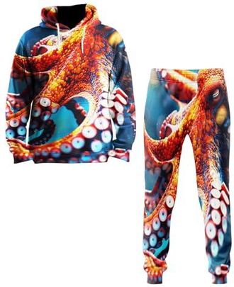 Generic Survêtement pour homme - 2 pièces - Imprimé animal 3D, style 5, XL