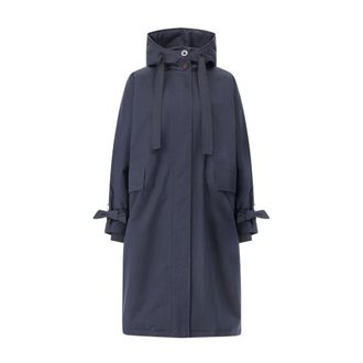 G-Lab Femme, Manteaux, Bleu, Taille: 38 FR Parka Oversize avec D&eacute;tails &Eacute;l&eacute;gants