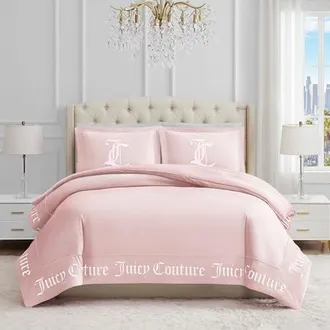 Juicy Couture Bettdecken-Set, Bettwäsche, Gothic-Design, Full/Queensize, 3-teiliges Set, umfasst (1) Bettdecke 228,6 x 233,7 cm, (2) Kissenbezüge 50,8 x 66 cm, knit